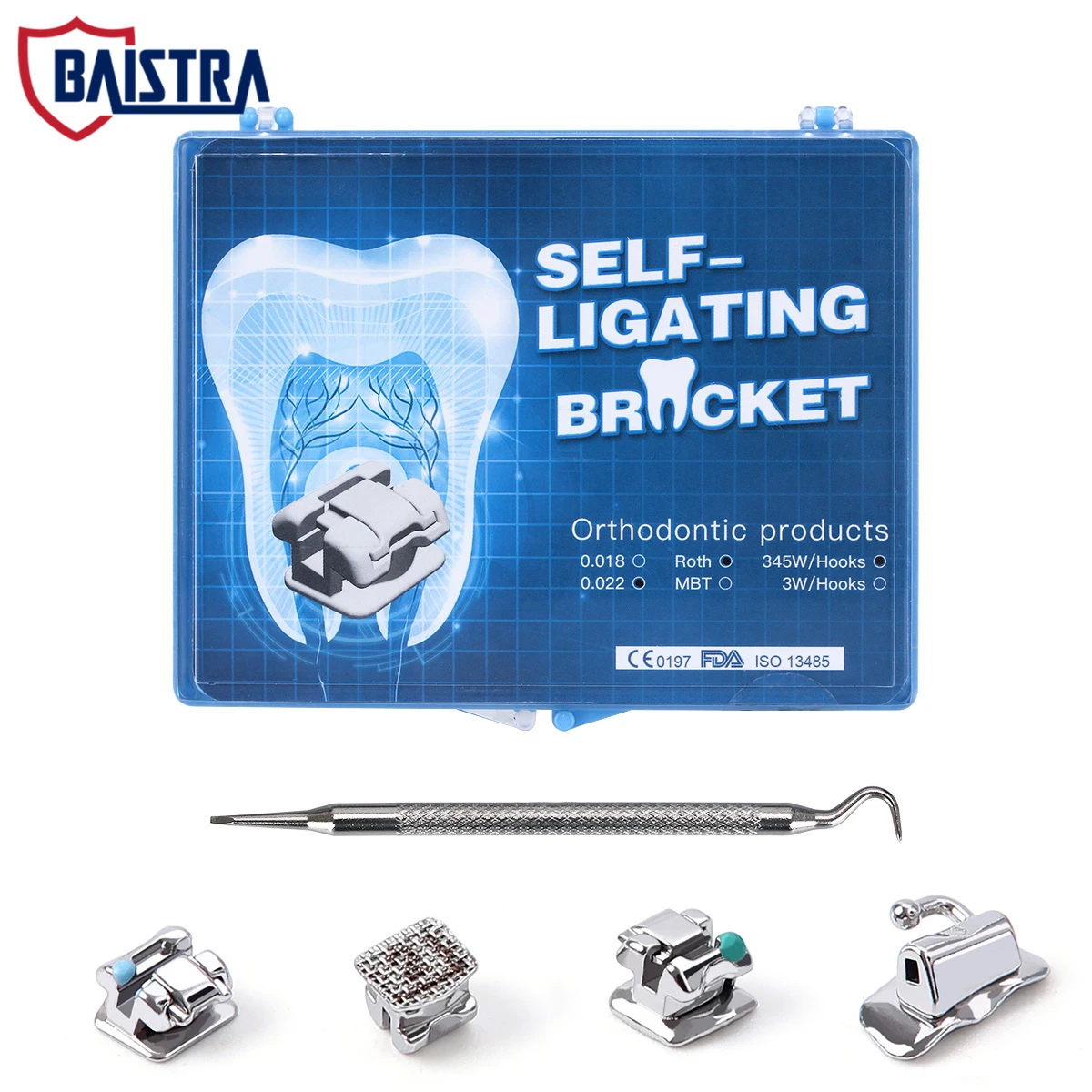 28Pcs/Kit Dental Self ligating Brackets with Buccal Tube Dentistry Full ...