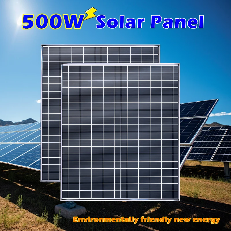 500W-Solar-Panel-12V-Polycrystalline-Silicon-Solar-Charging-Panel-Kit ...