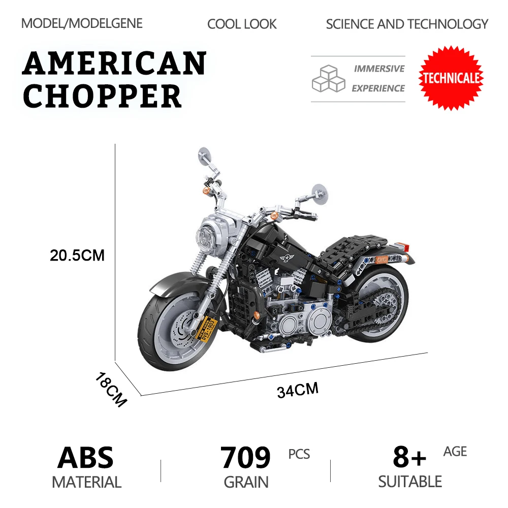 Technical-American-Chopper-Motorcycle-Model-Building-Blocks-High-tech-1 ...