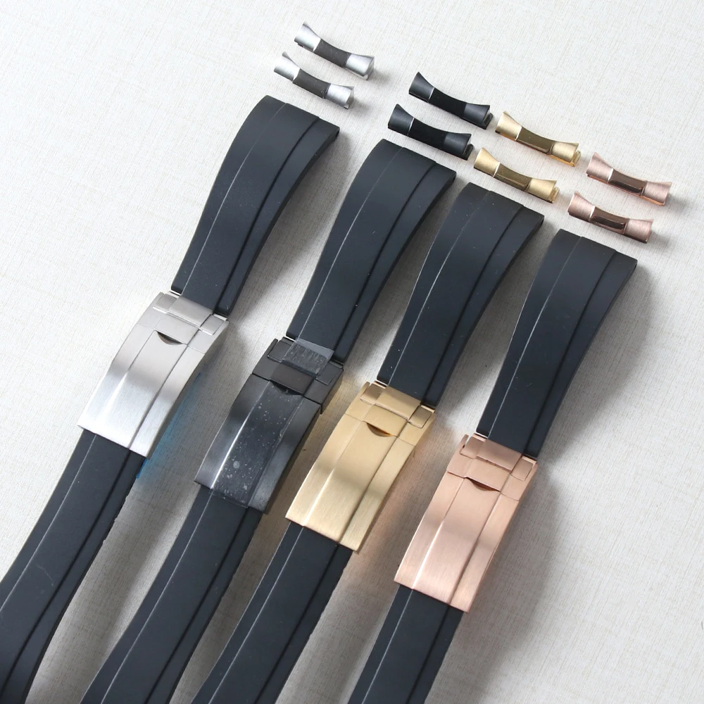 20mm-Rubber-Watch-Band-For-Yacht-Master-Seiko-Daytona-Submariner-Curved ...