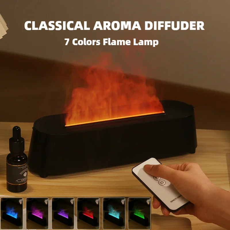 New-Flame-Ultrasonic-Air-Diffuser-with-Remote-Control-Cool-Mist-Maker ...