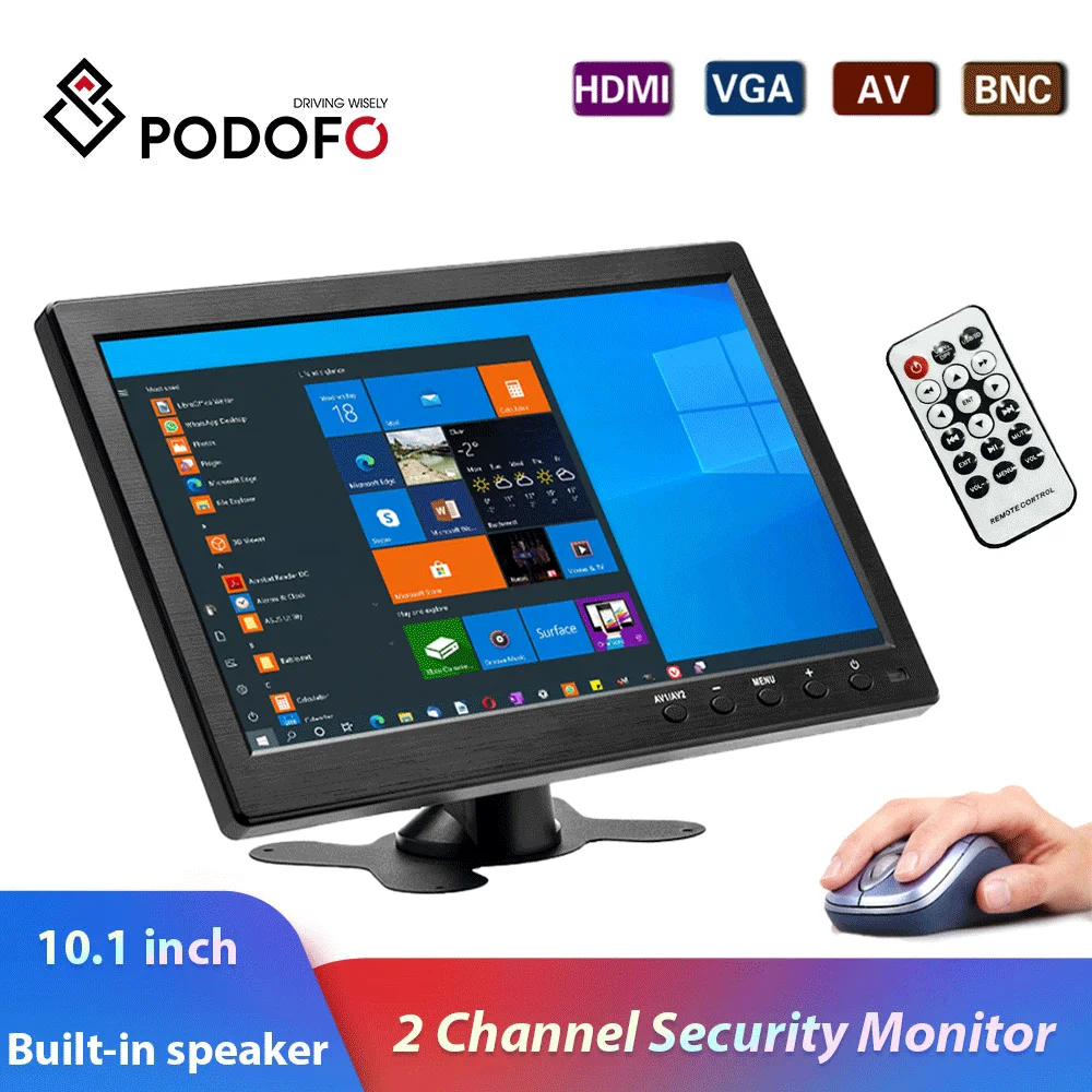 Podofo 10.1 "Lcd Hd Monitor Mini Tv & Computer Display Kleurenscherm 2 ...