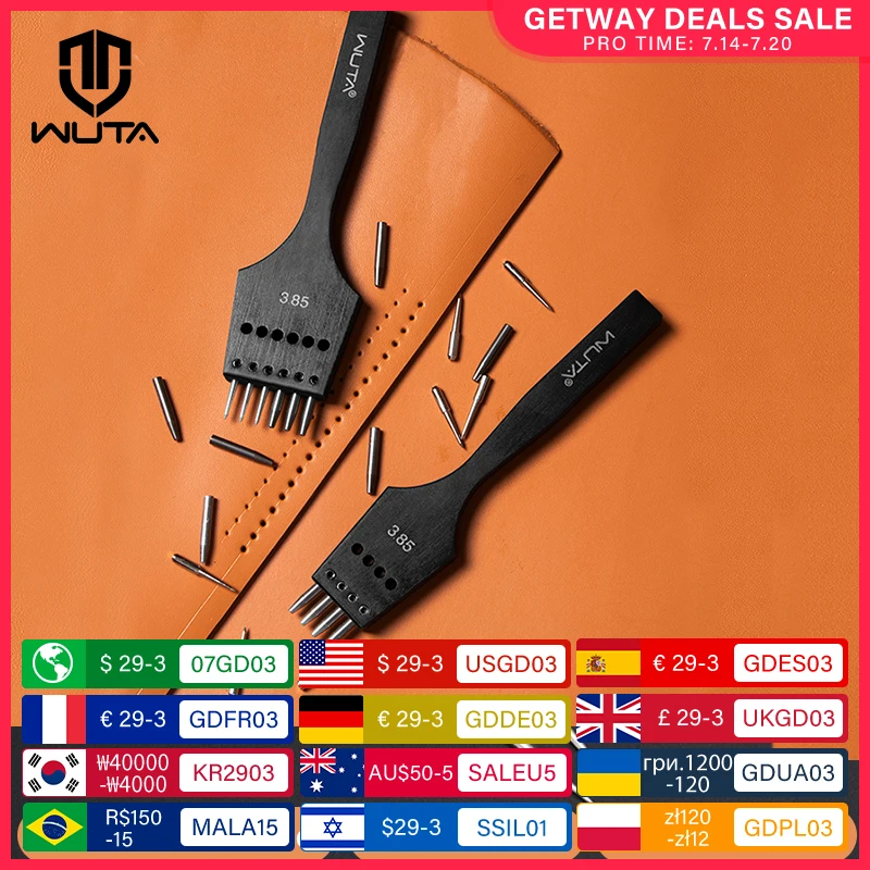 WUTA-Sharp-Leather-Punch-Head-Replaceable-Pricking-Iron-Removable-Round ...