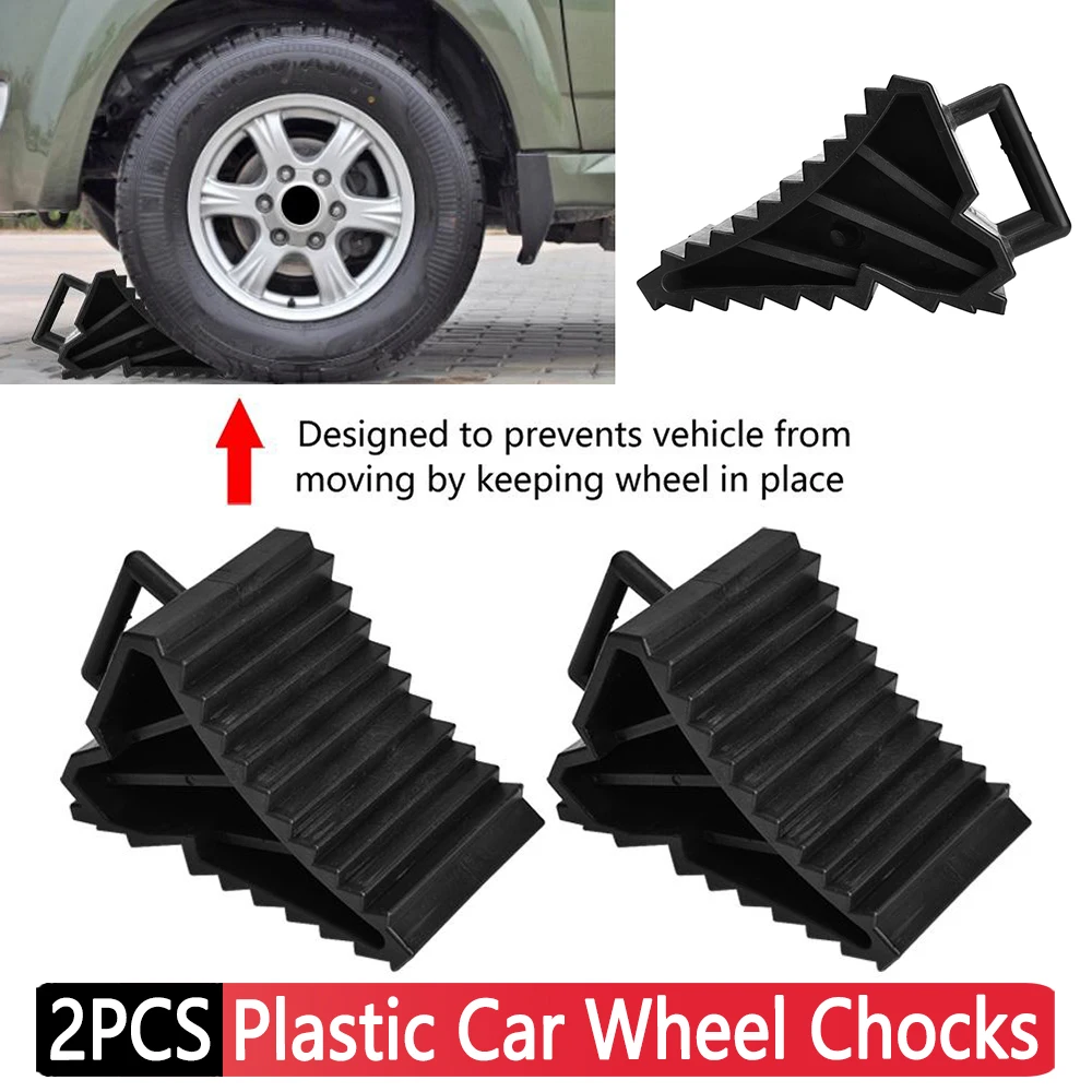 2PCS-Plastic-Wheel-Chocks-Blocks-for-Car-Trailer-Truck-RV-Camper-with ...