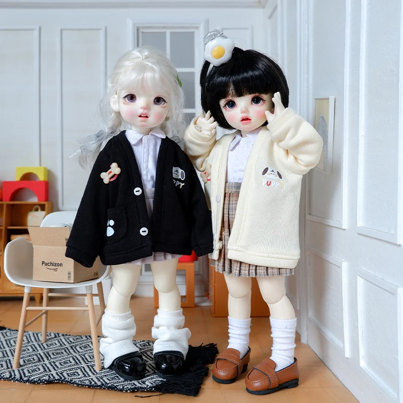 1/6BJD Doll Clothes Puppy Cardigan Coat Shirt Strap Skirt for Big 1/6 ...
