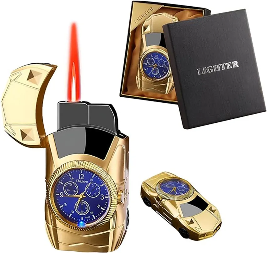 Torch-Lighter-Stylish-Sports-Car-Shaped-with-watch-Butane-Refillable ...
