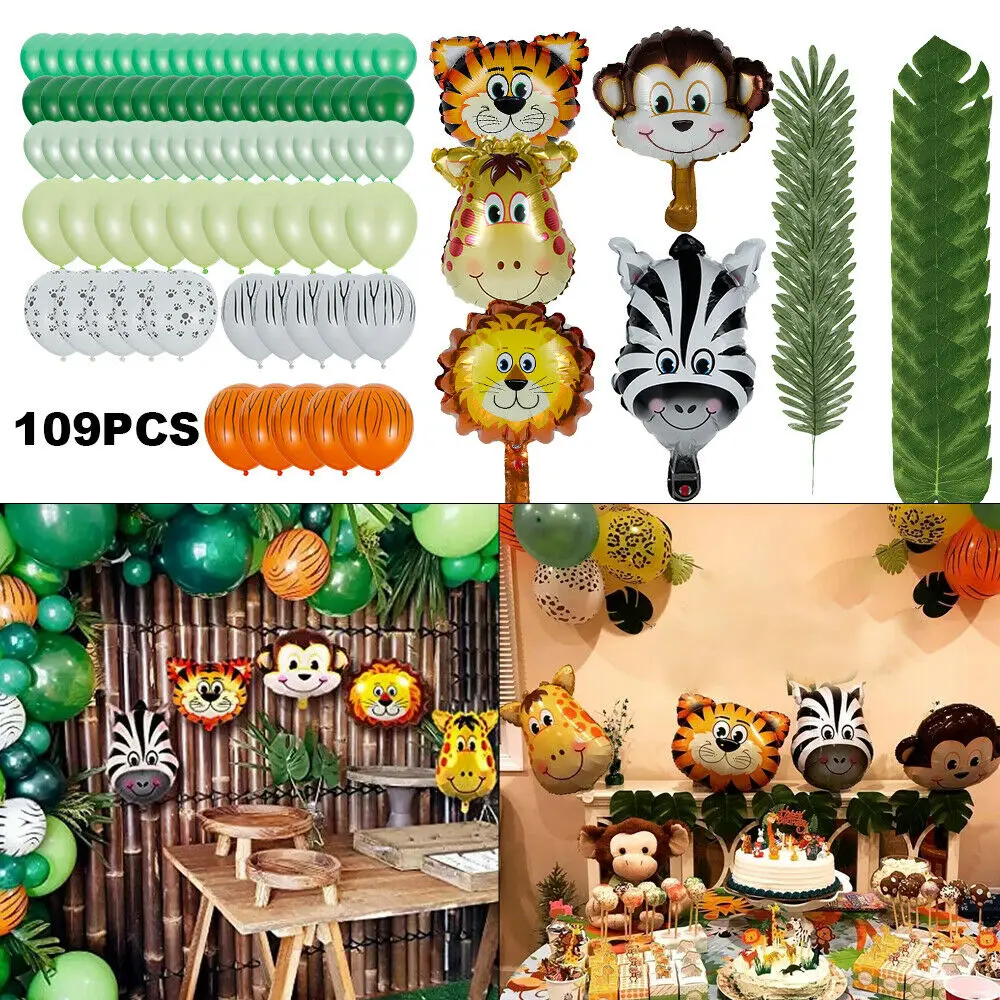 1-Set-Jungle-Animal-Birthday-Balloons-Monkey-Lion-Tiger-Helium-Globos ...