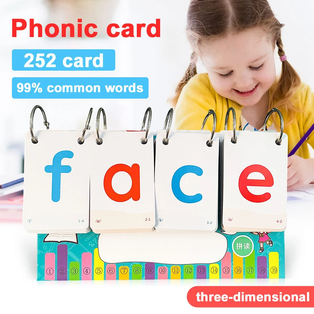 252 Pcs English Phonics Calendar Word Card Kids Toy Educational ...