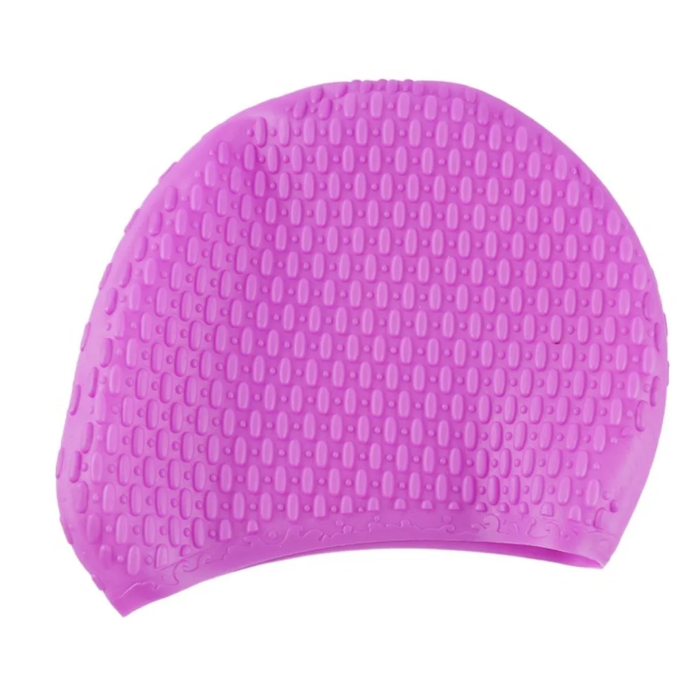 Non-Slip Particle Bubble Swim Cap Water Sports Protect Ear Silicone ...
