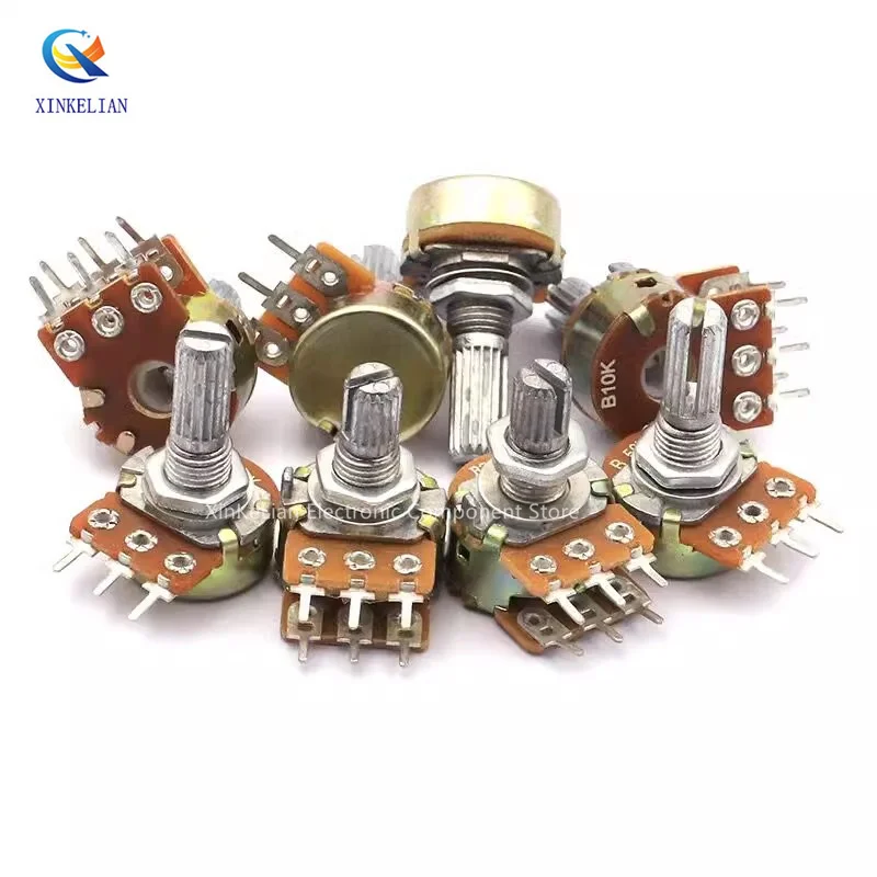 5PCS-WH148-3pin-1K-5K-10K-50K-1M-Linear-Potentiometer-L15mm-Variable ...