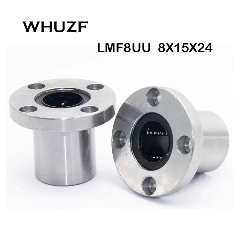 10PCS LMF8UU 8x15x24 Round Flange Linear Motion Bearing Bushing flange ...