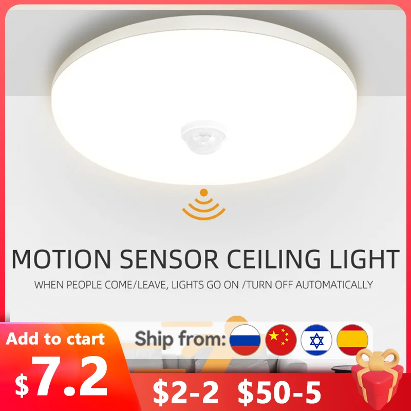 Motion Sensor Ceiling Lights LED PIR Hanging Ceiling Lamp for Home ...