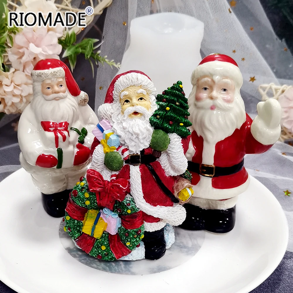 New-3D-Santa-Claus-Candle-Mold-Christmas-Decor-Ornaments-Silicone-Mould ...
