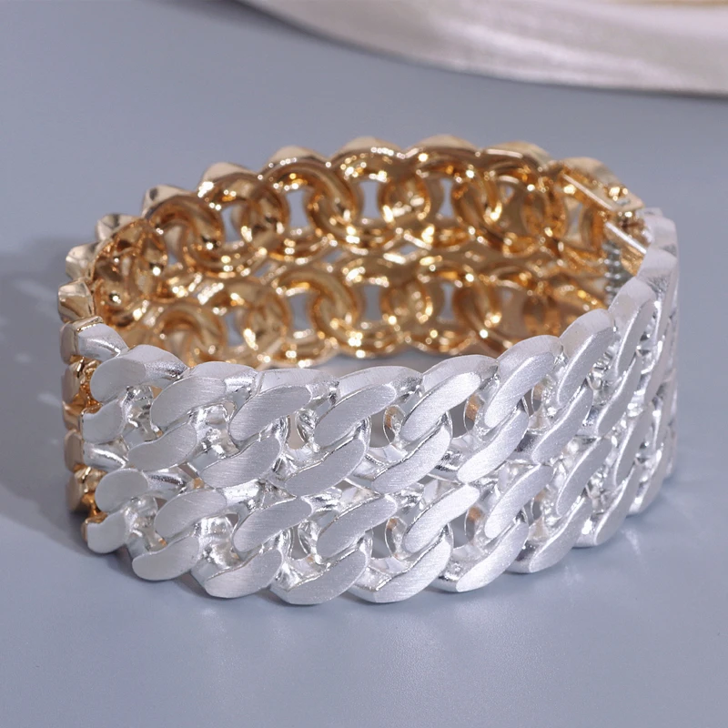 Trendy-Alloy-Multilayer-Chain-Cuff-Bracelets-Bangles-for-Women ...