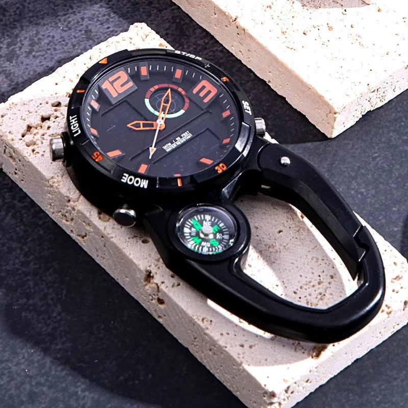Climbing-Watch-Clip-On-Backpack-Glow-Backlight-Pocket-Watch-Men-Analog ...