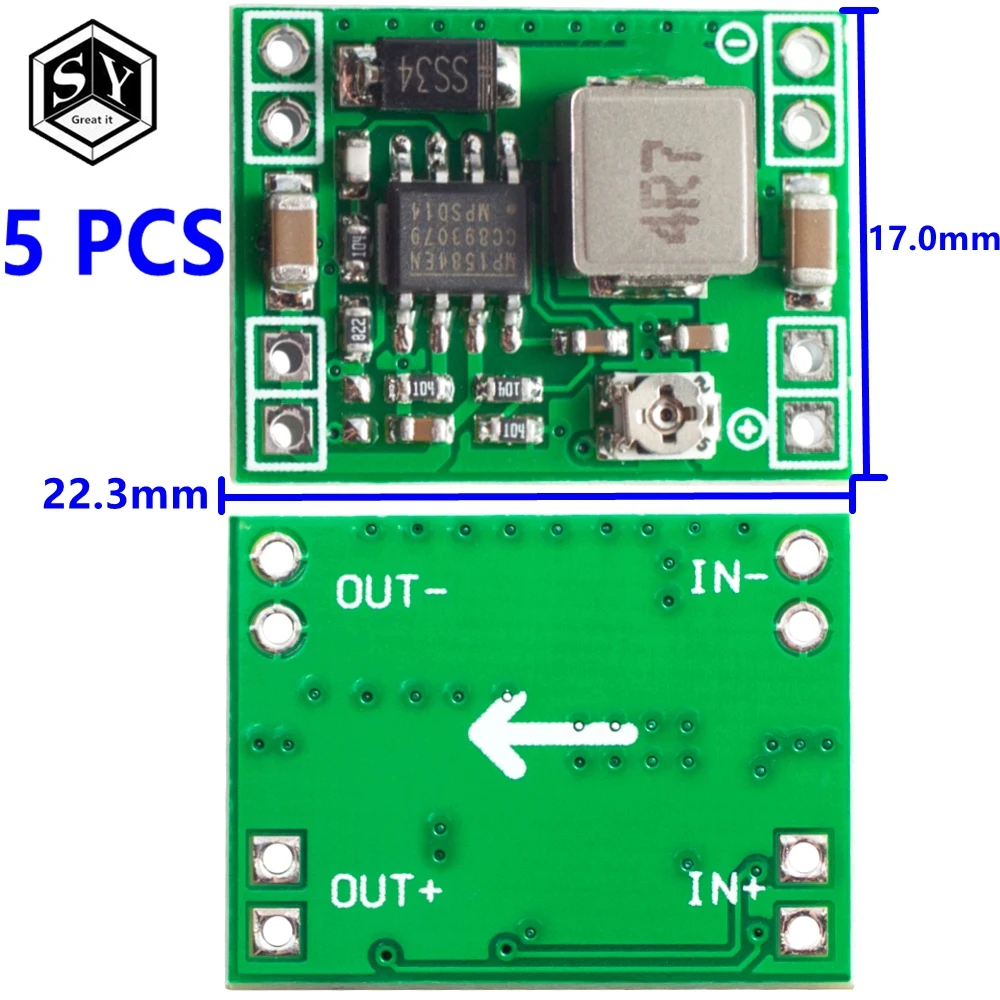 5pcs Power Module Adjustable Mp1584en Dc Dc 3a Power Step-down ...