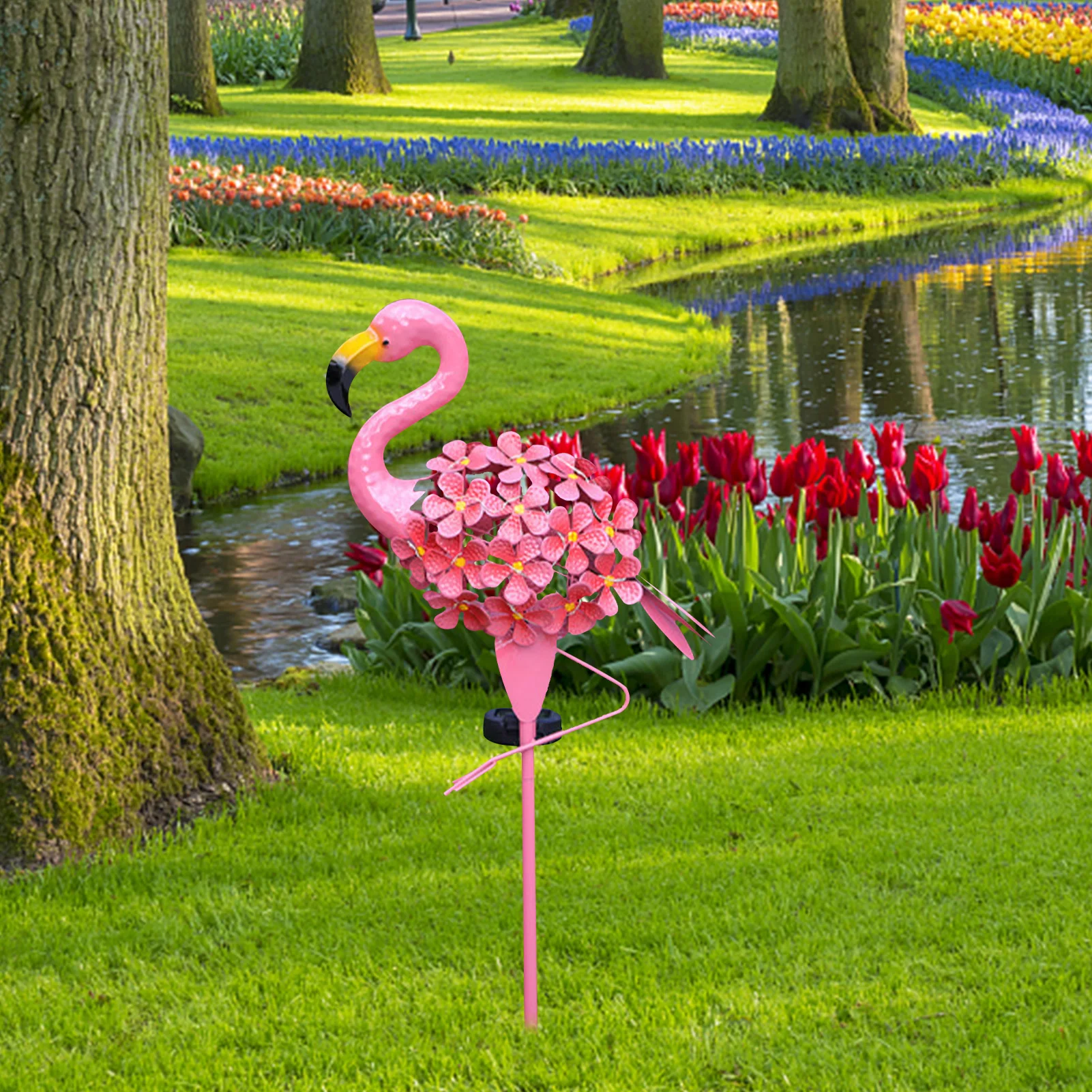 Garden-Solar-Lights-Outdoor-Solar-Powered-Flamingo-Stake-Lights-Metal ...