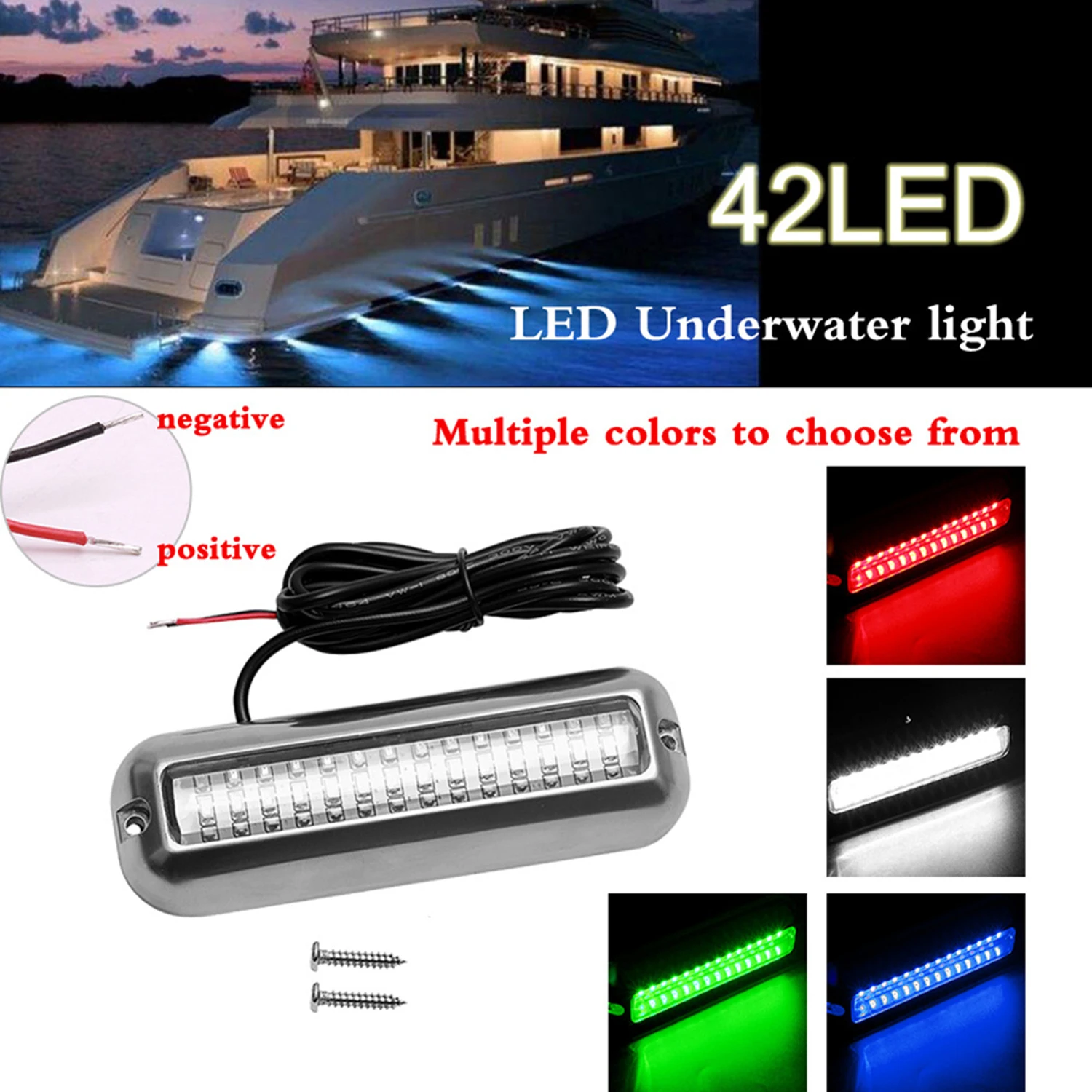 4Pcs-LEDs-Boat-Light-Underwater-Light-Speedboat-Boat-Lights-42-LED ...