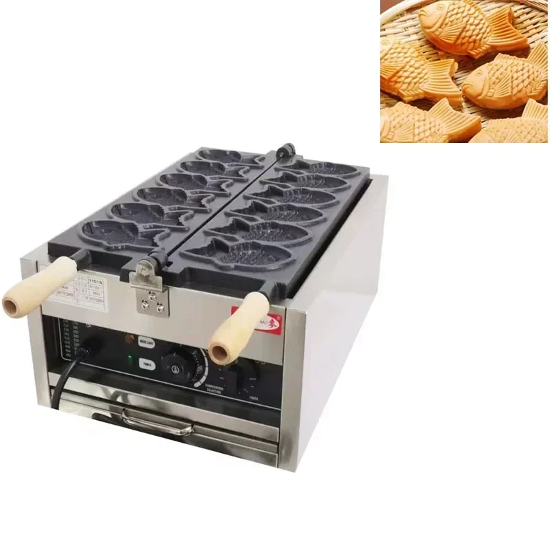 Taiyaki-Maker-Fish-Waffle-Machine-Fish-Cake-Baking-Machine-6-Pcs-Red ...
