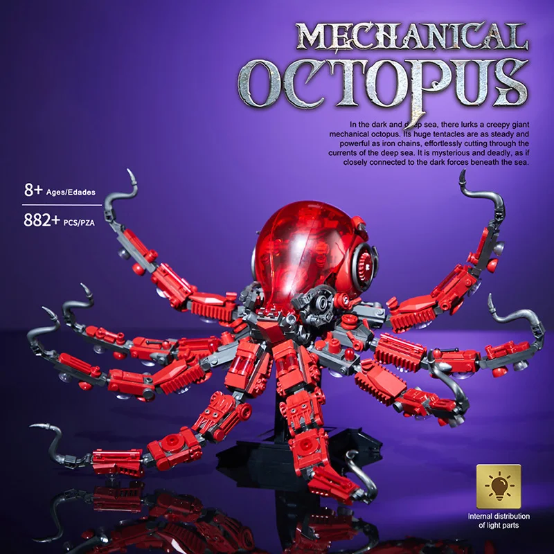 Creative MOC 882pcs Mechanical Octopus Model Building Blocks Set DIY ...