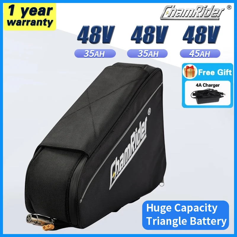 ChamRider-18650-Cell-Battery-48V-Ebike-Triangle-Electric-Rechargeable ...
