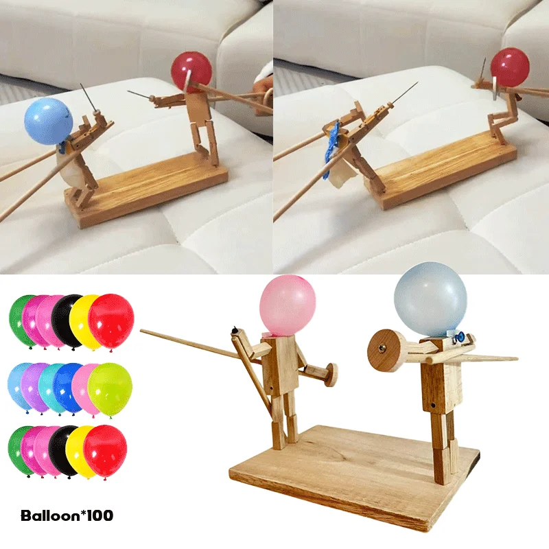 Balloon-Bamboo-Man-Battle-Wooden-Bots-Battle-Game-Two-Player-Fast-Paced ...