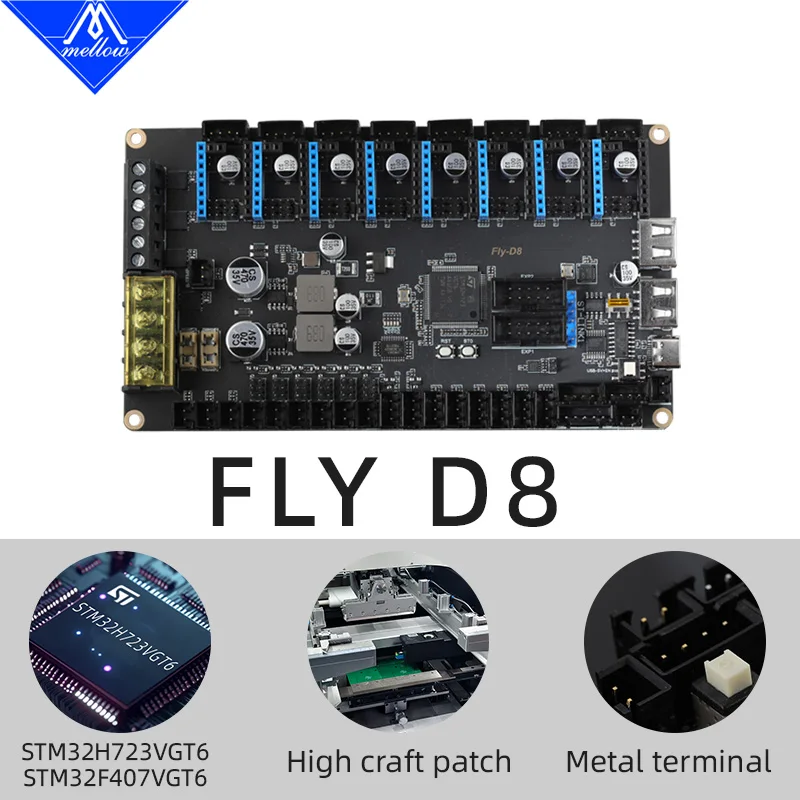 Mellow-FLY-D8-Board-For-High-Expandability-DIY-3D-Printer-Accessories-Klipper-Canbus-RS232-Voron ...