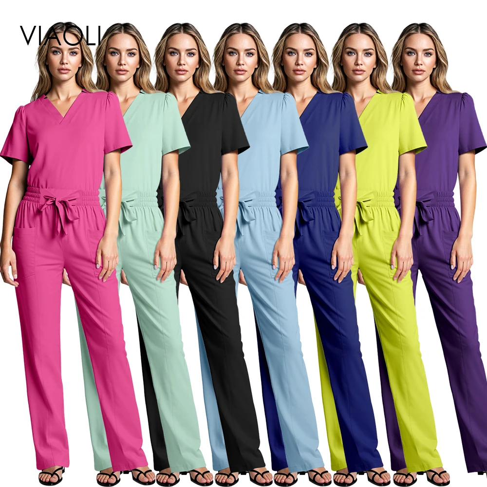 Short Sleeve Clinical Workwear Scrubs Medical Uniforms Women Hospital ...