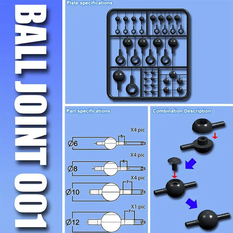 Model-Mobility-Ball-Joint-Part-Set-for-MG-RG-HG-Resin-Figure-Ball-Joint ...
