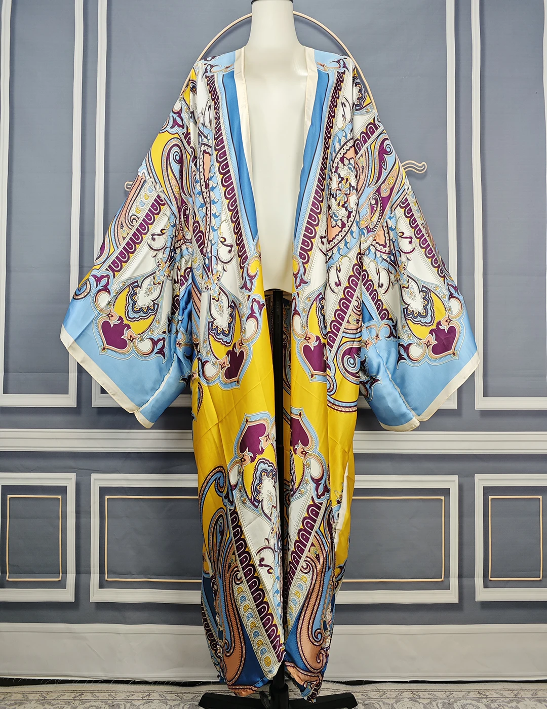 African-Women-Fashion-Printed-Summer-Loose-Long-Sleeve-Silk-Kimonos ...