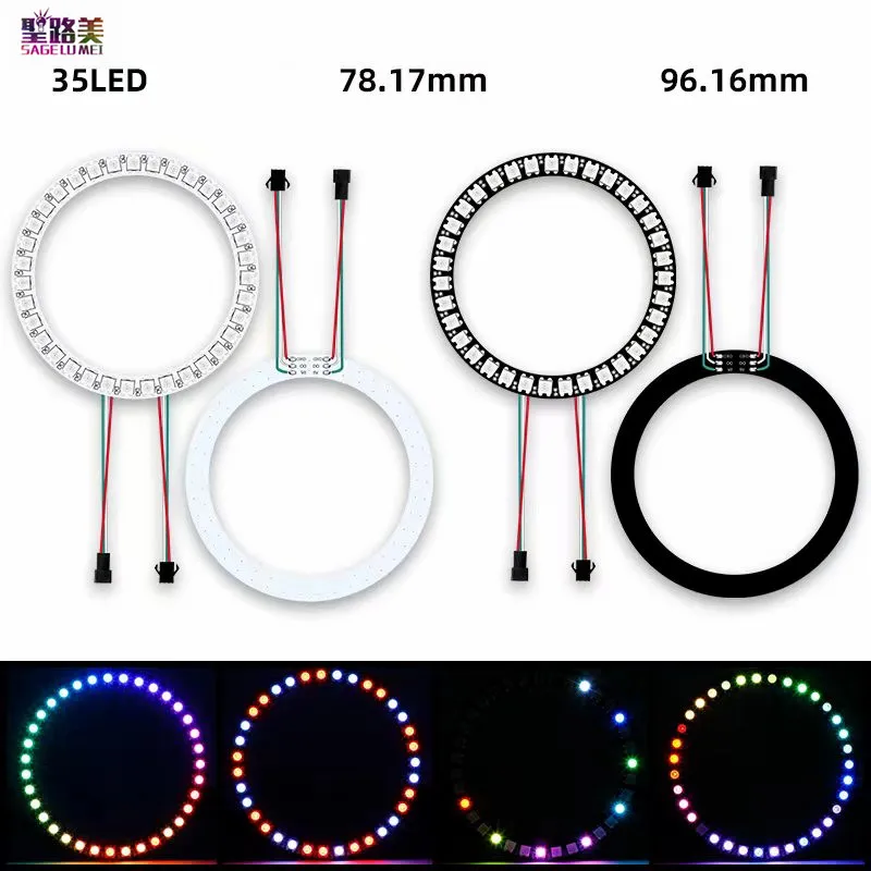 WS2812B-LED-Ring-Lamp-Addressable-Pixel-Light-Full-Color-DC5V-SMD-5050 ...