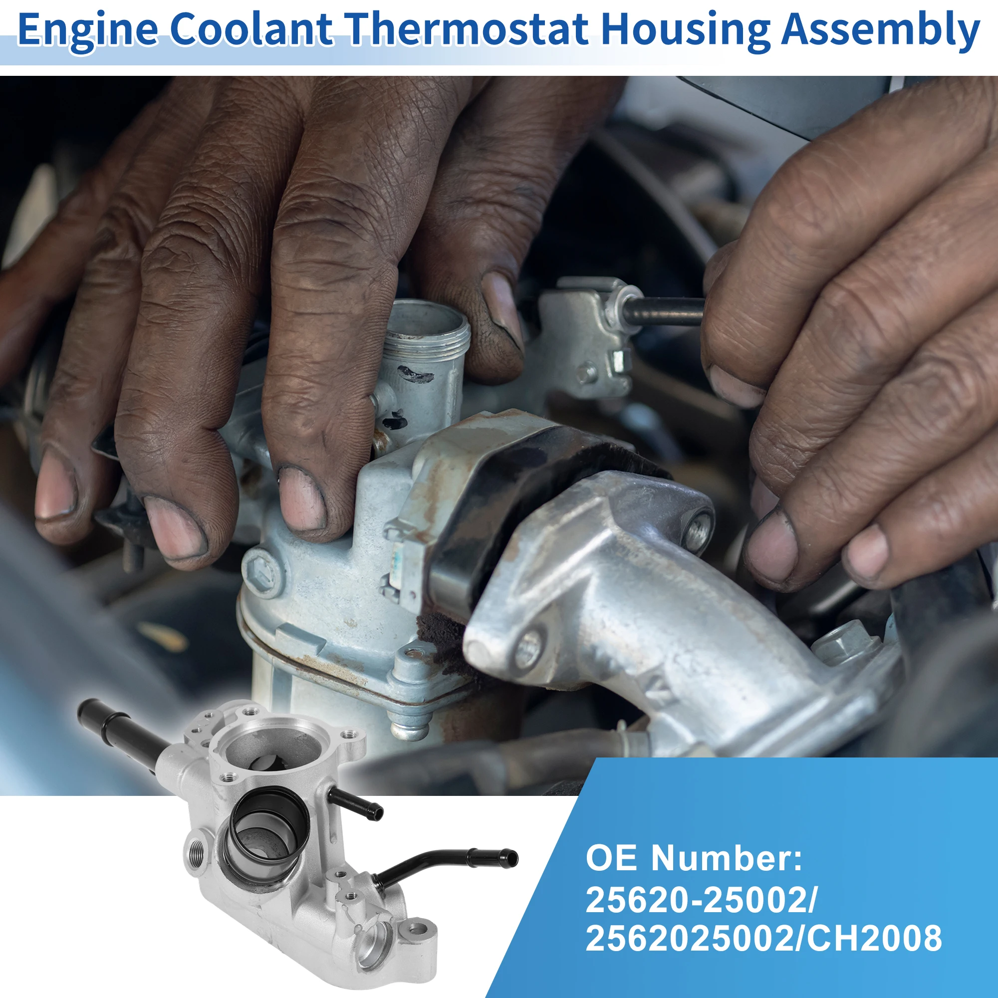 X Autohaux Engine Coolant Thermostat Housing Assembly No.25620-25002 ...