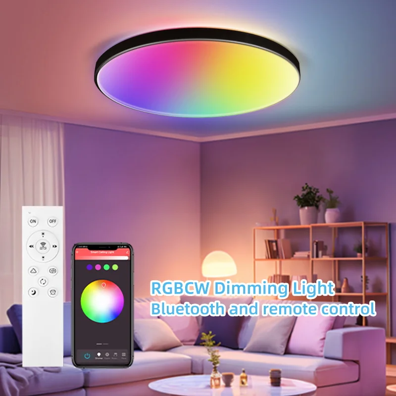RGB-Dimming-LED-Panel-Light-Smart-Ceiling-Lamps-APP-Bluetooth-Music ...