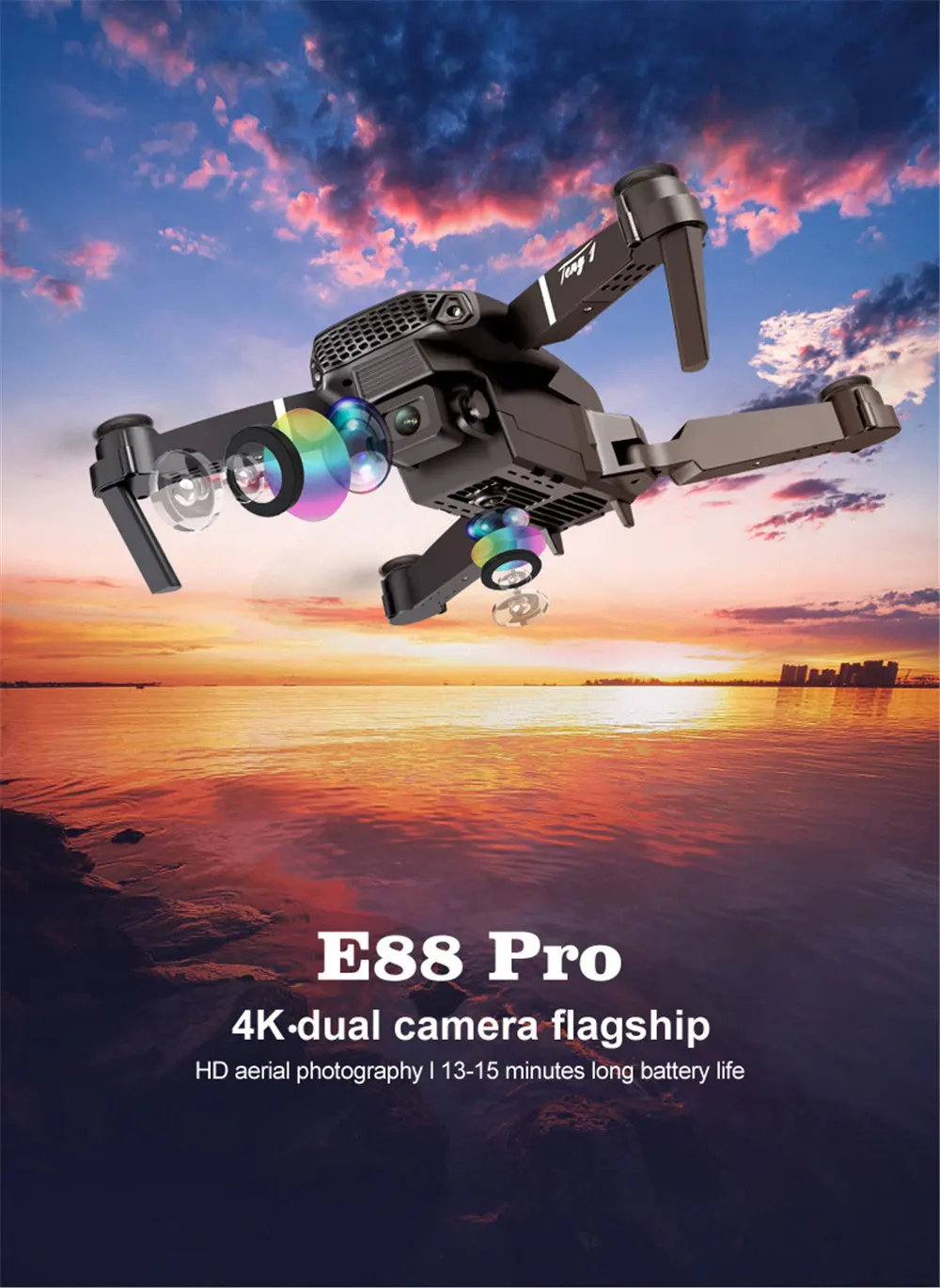 E88 Pro Drone 4k HD Dual Camera Visual Positioning 1080P WiFi Fpv Drone ...