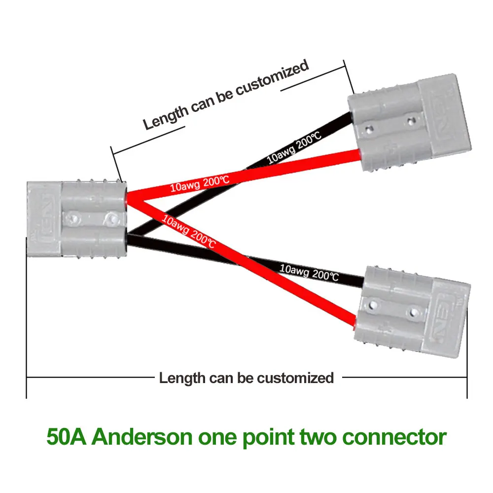 50A 12AWG 2m-Connecteur de fil en cuivre et silicone, câble de charge ...