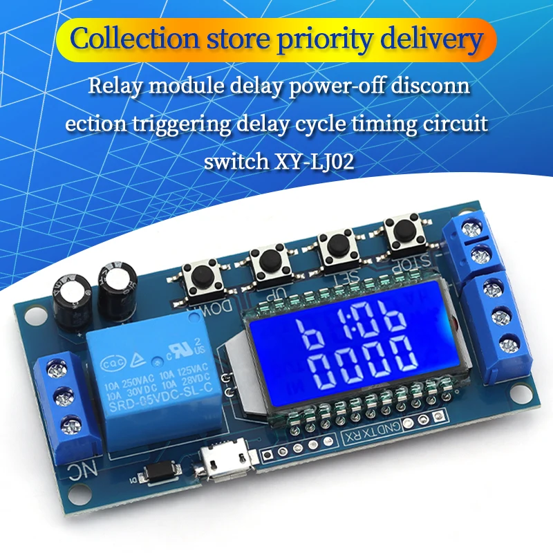 5V 12V 24V Time Delay Relay Module Delay Off Cycle Timer 0.01s‑9999min ...