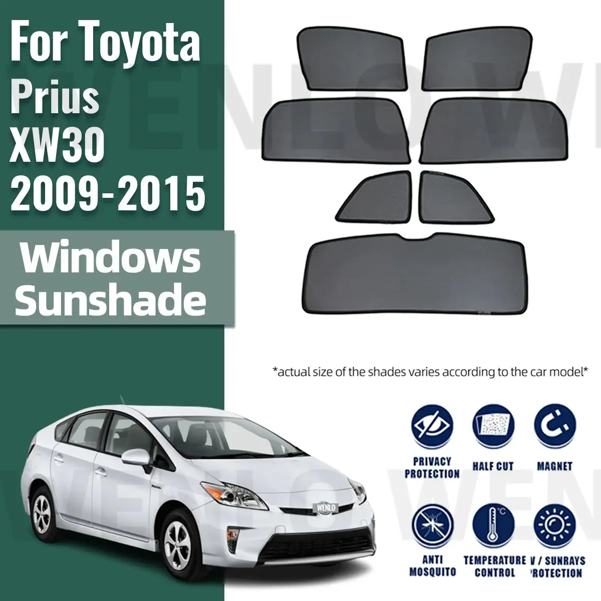For Toyota Prius XW30 2009-2015 Car Sunshade Shield Magnetic Front ...