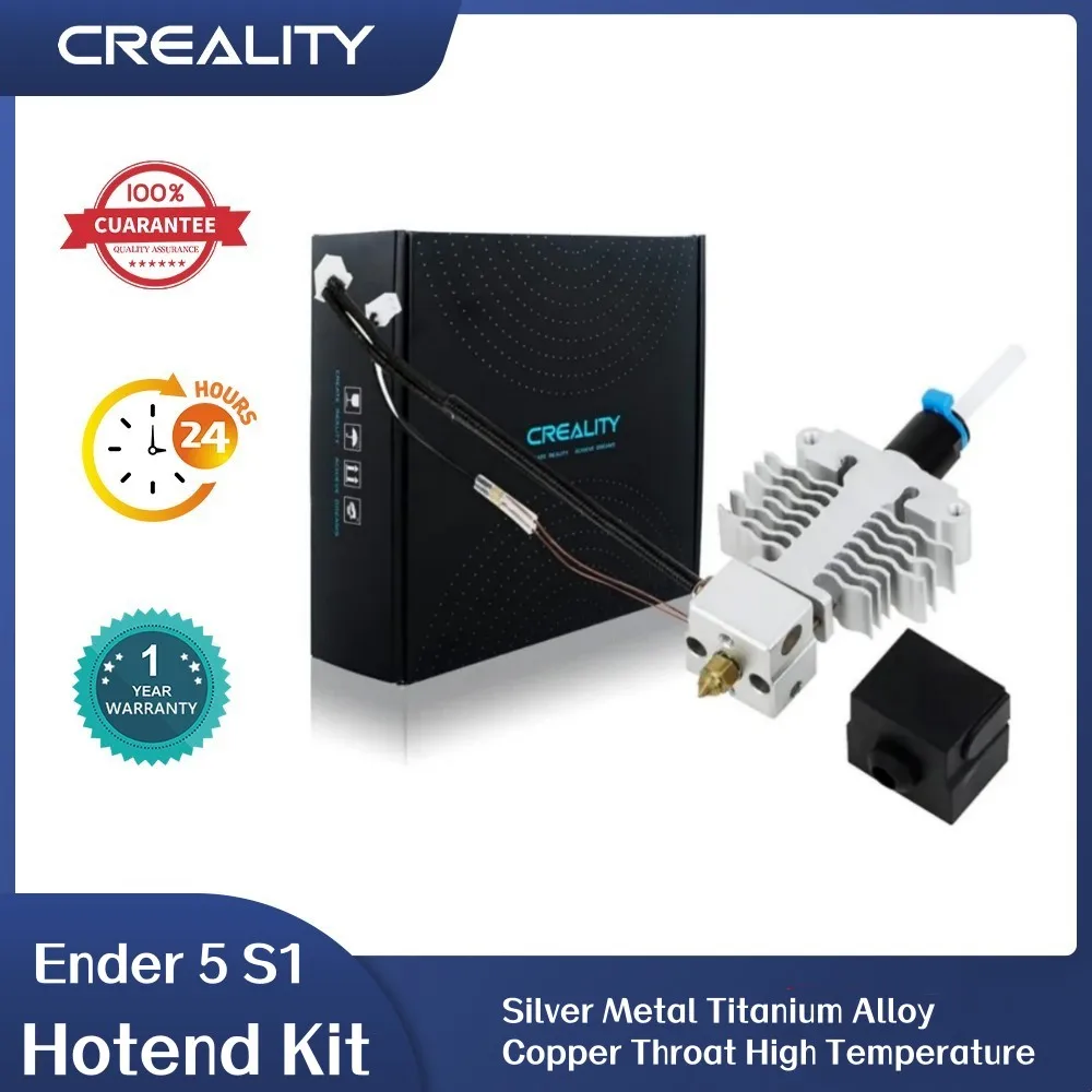 Creality-Ender-5-S1-Hotend-Kit-Silver-Metal-Titanium-Alloy-Copper-Throat-High-Temperature ...