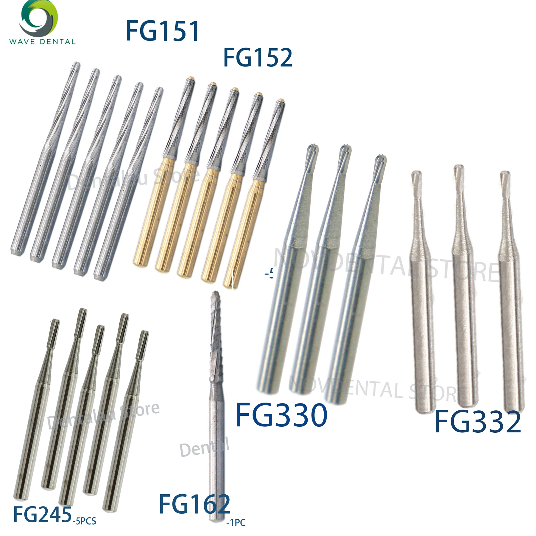 FG330-332-Wave-Dental-FG151-152-162-245-Tungsten-Carbide-Bur-Friction ...