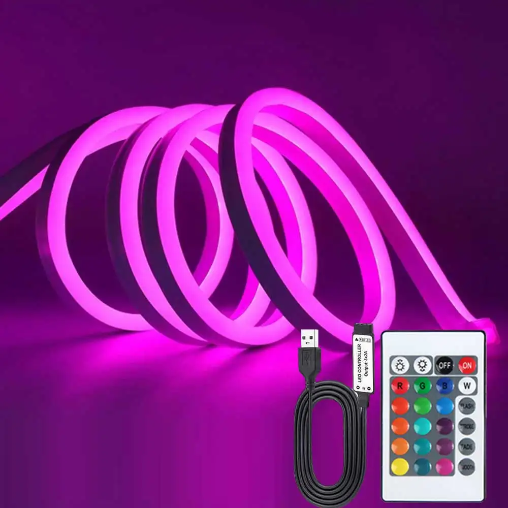 RGB-Neon-Strip-Lights-DC5V-USB-LED-Strip-1M-2M-3M-4M-5M-IP65-Waterproof ...