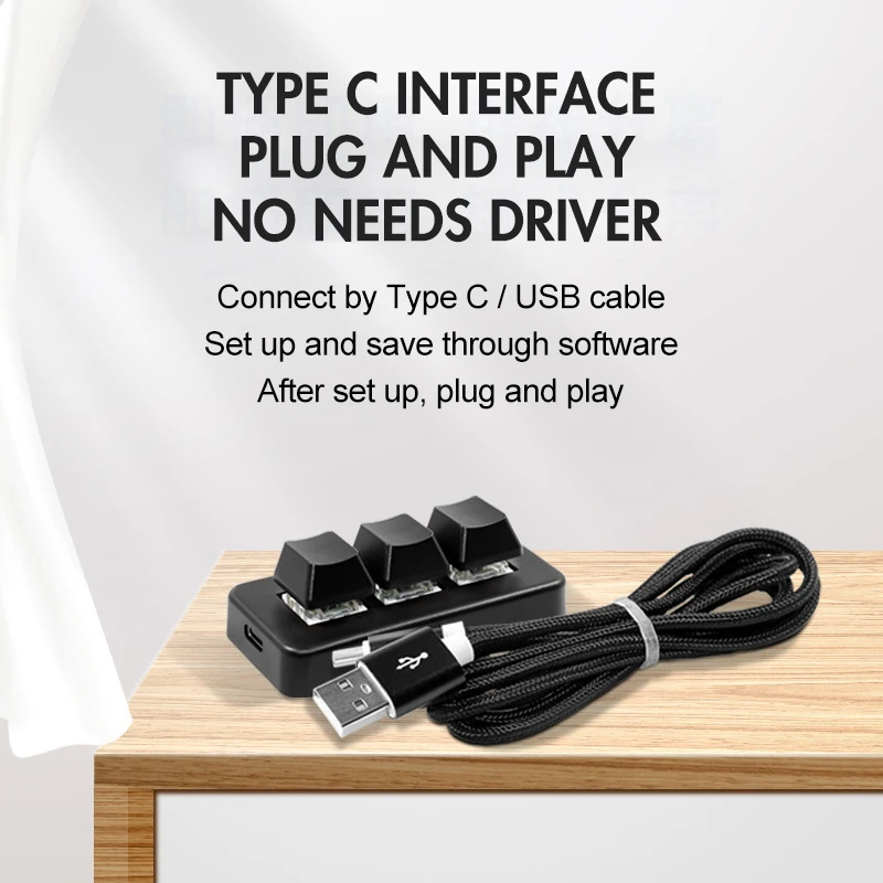 Programming Macro Custom Shortcut Keyboard 3 Key Copy Paste Mini Button Photoshop Gaming Keypad