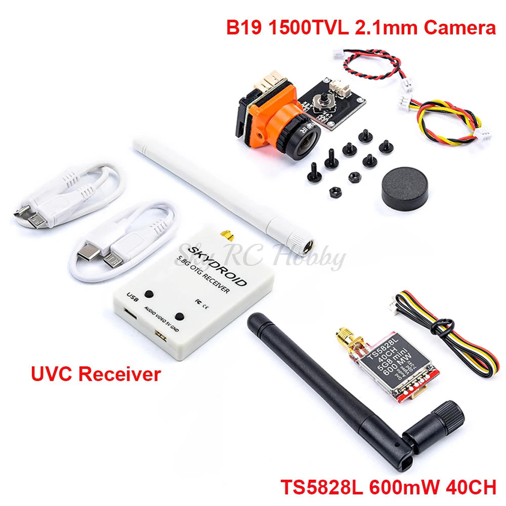 TS5823 TS5828L 600mW 40CH Transmitter 1200TVL / B19 1500TVL Mini Camera ...