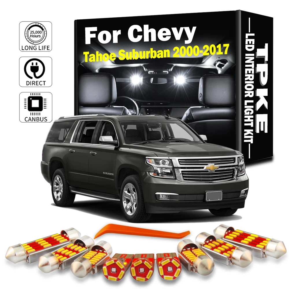 TPKE For Chevrolet Chevy Tahoe Suburban 2000 2016 2017 Car Accessories Canbus Error Free LED Interior Map Dome Reading Light Kit AliExpress 34