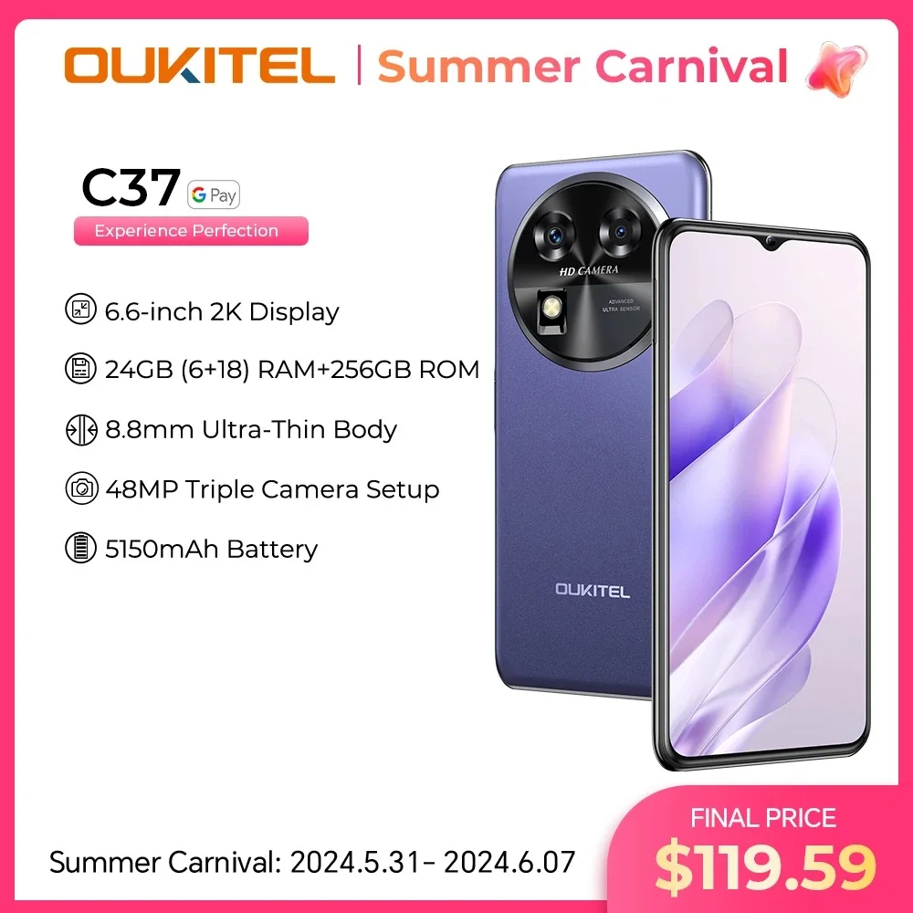 World-Premiere-OUKITEL-C37-Smartphone-6-6-FHD-5150-mAh-6GB-256GB-Mobile ...