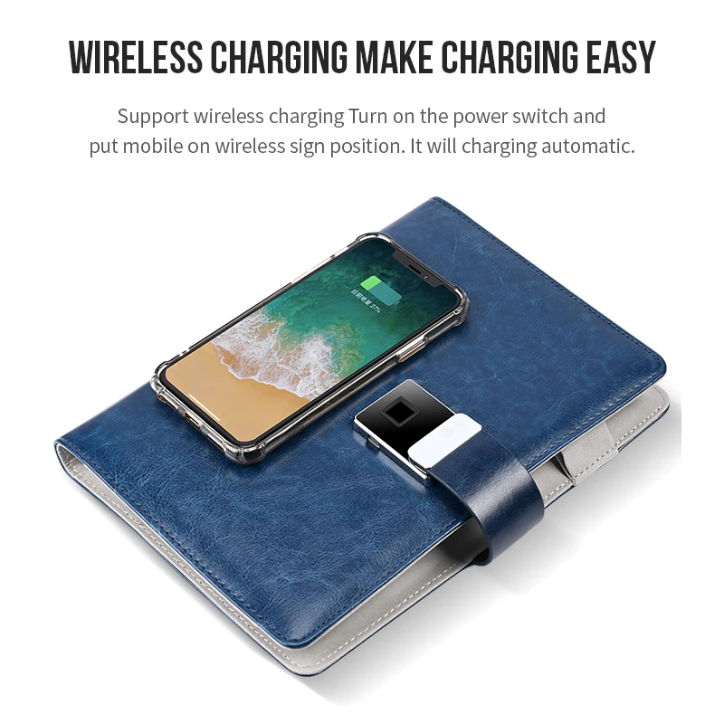 Power-Bank-Notebook-With-Wireless-Charger-Fingerprint-Business-Planner ...