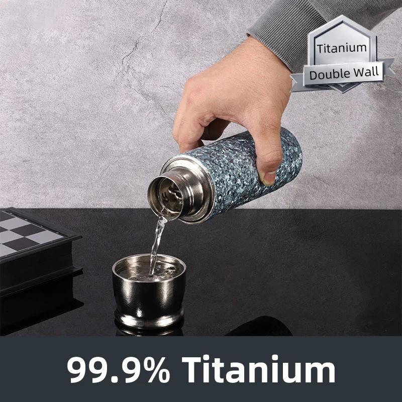 Titanium Thermos 420ML 14OZ Tea Infuser Insulated Mug Tumbler Thermal ...