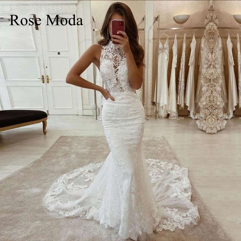 Backless Lace Mermaid Wedding Dresses
