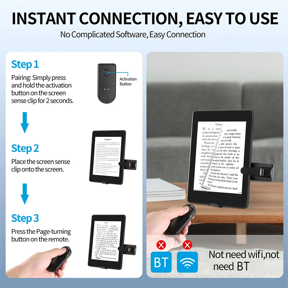 Kindle Fire Wireless Page Turner Remote - Bluetooth Clicker For Kindle ...