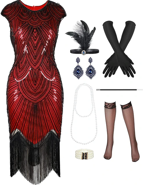 Red Vintage Flapper Dress
