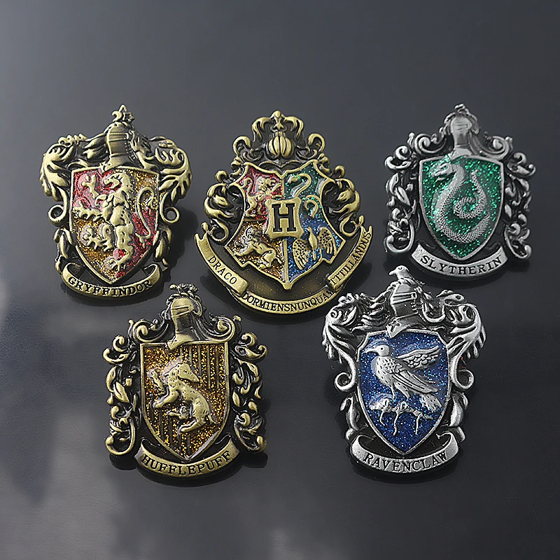 Harry-Hogwarts-School-Badge-Brooch-Hufflepuff-Ravenclaw-Slytherin-Logo ...